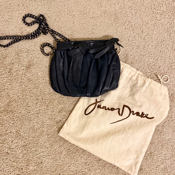 Junior Drake | Bags | Junior Drake Navy Leather Crossbody Bag | Poshmark